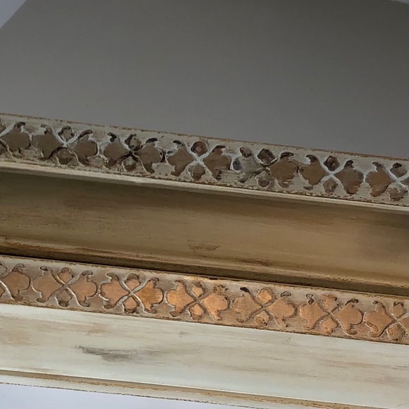 Wall Decor | Two Displays Wall Shelfs In Ivory With Gold Accent | Poshmark